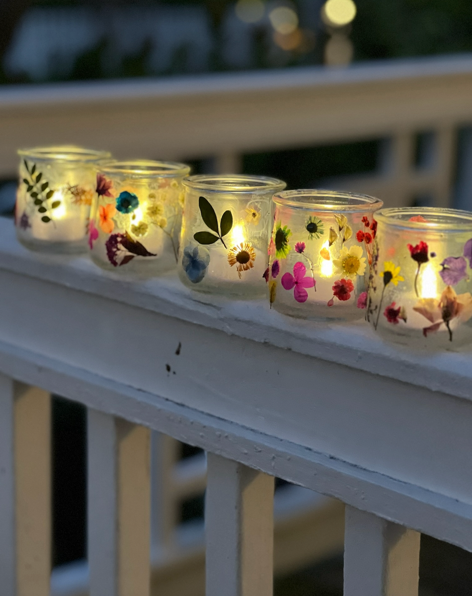 DIY Summer Flower Tea Lights – Little Owly